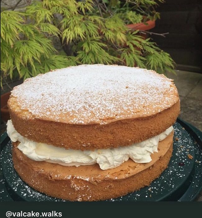 Val’s Victoria sponge with raspberries and fresh cream